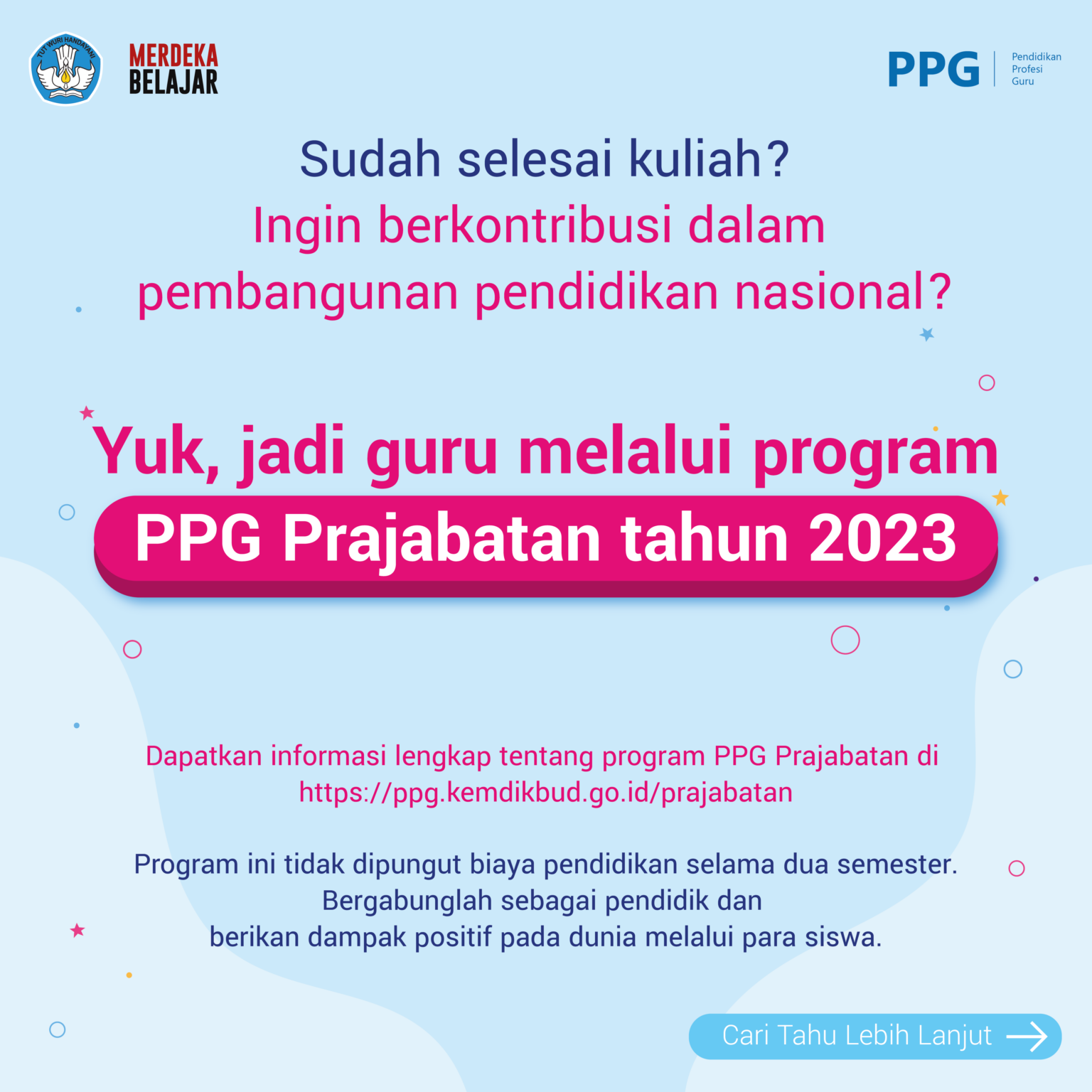 Yuk! Jadi guru melalui program PPG Prajabatan Tahun 2023! – PPG – Pendidikan Profesi Guru